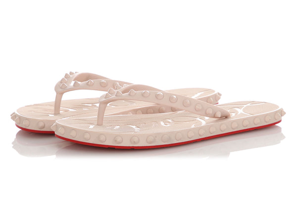 Christian Louboutin Leche Super Loubi Spike Flip Flops - Ann's Fabulous ...