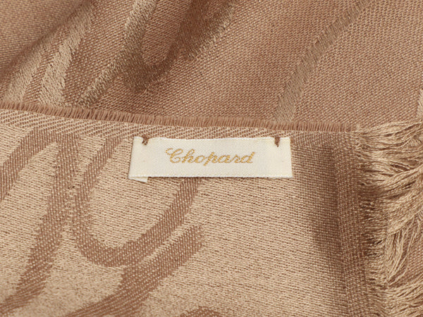 Chopard Beige and Gold Cashmere Silk Stole - Ann's Fabulous Closeouts